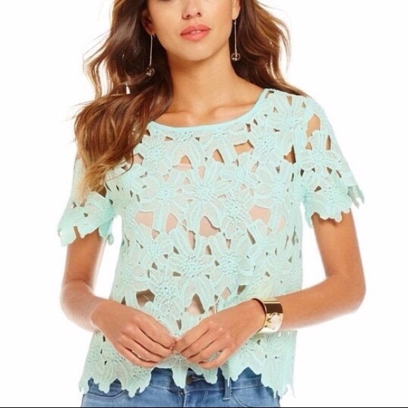 Gianni Bini | Tops | Gianni Bini Loni Lace Top Xs Pale Pink | Poshmark
